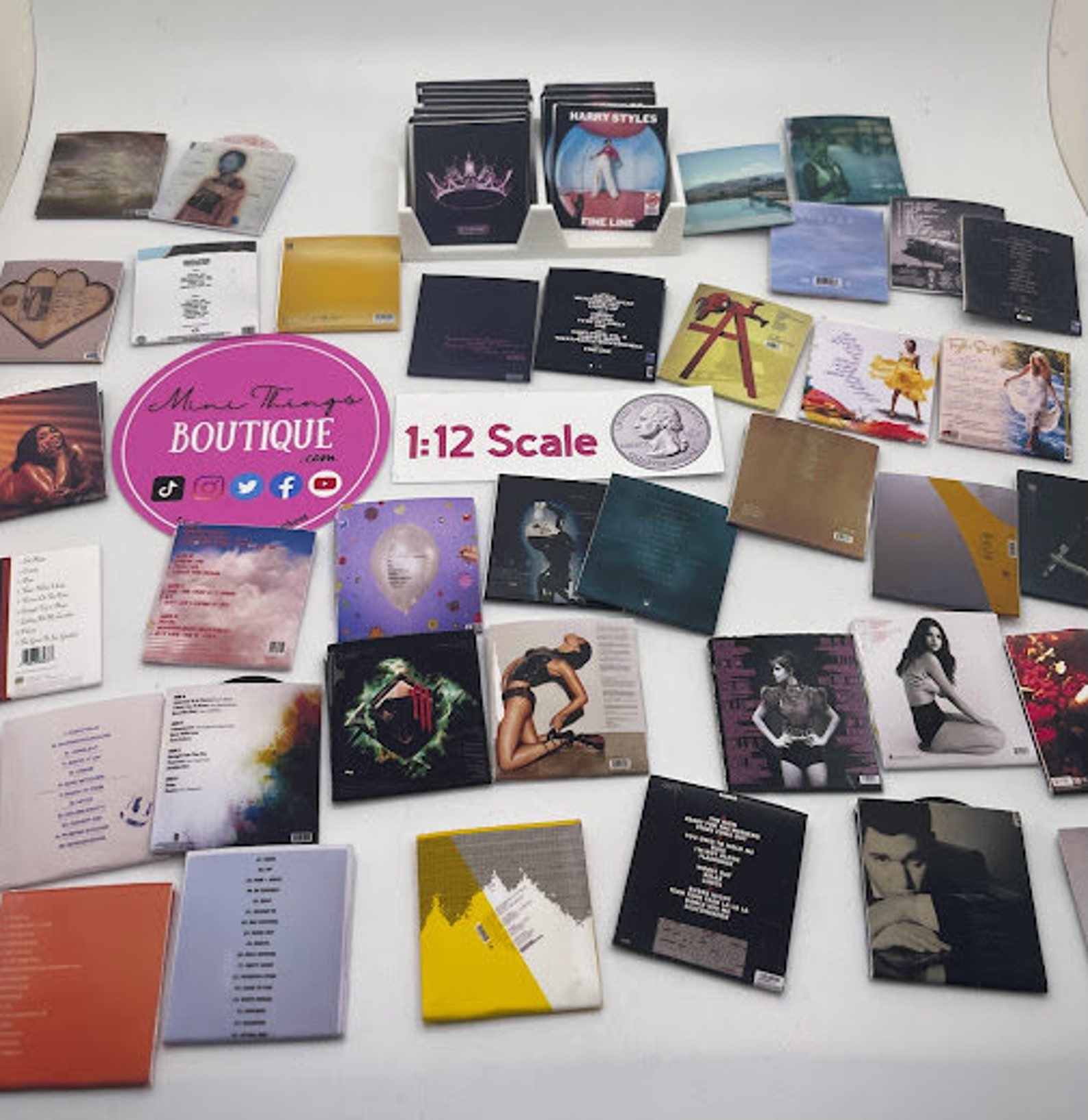 1:12 Scale Post 2000's Pop Record Albums With Pretend Records Inside ...