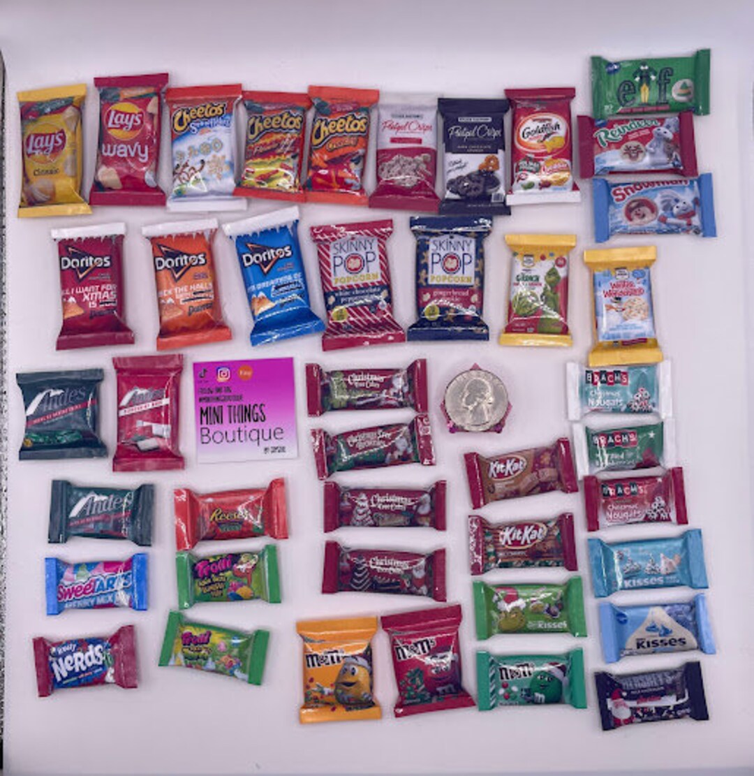 CHRISTMAS Mini Candy & Snacks Pretend Bags Listing 1of 2 (each Sold ...