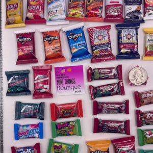 CHRISTMAS Mini Candy & Snacks Pretend Bags Listing 1of 2 (each Sold ...