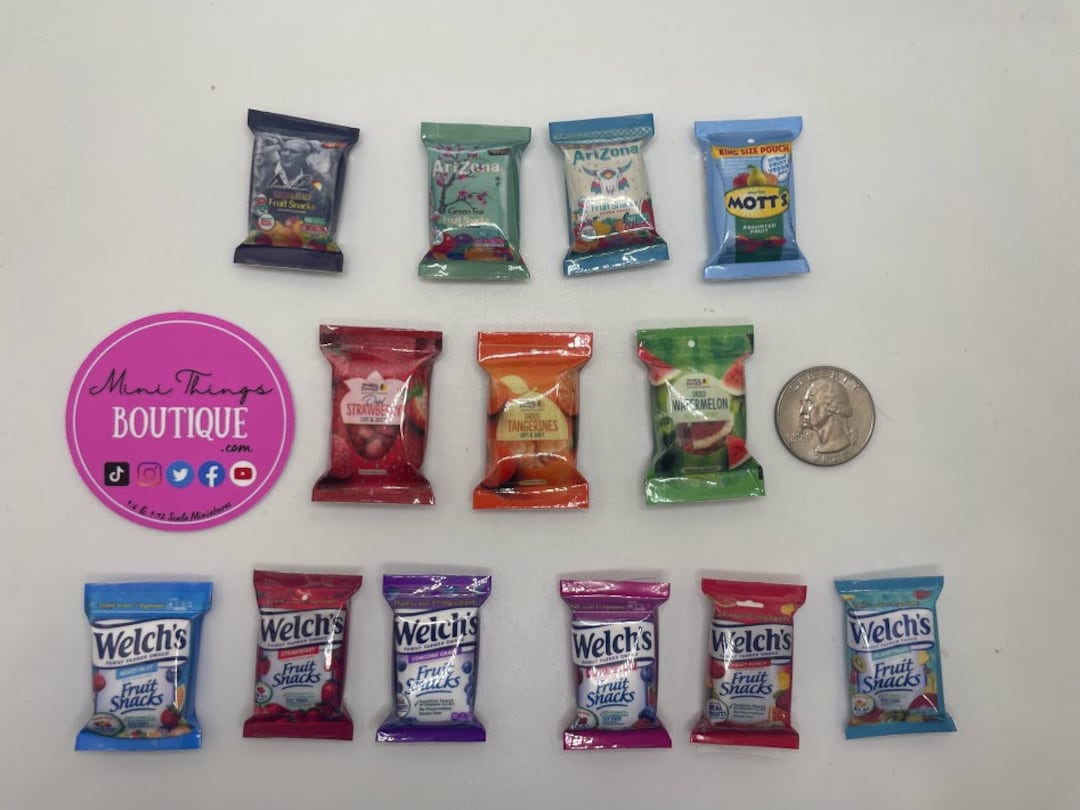 Mini Fruit Snack/ Dried Fruit Pretend Bags each Sold - Etsy