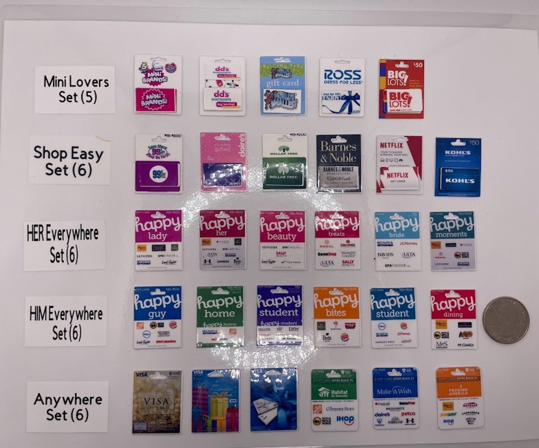 1:6 Mini Pretend Gift Cards That Hang - Etsy
