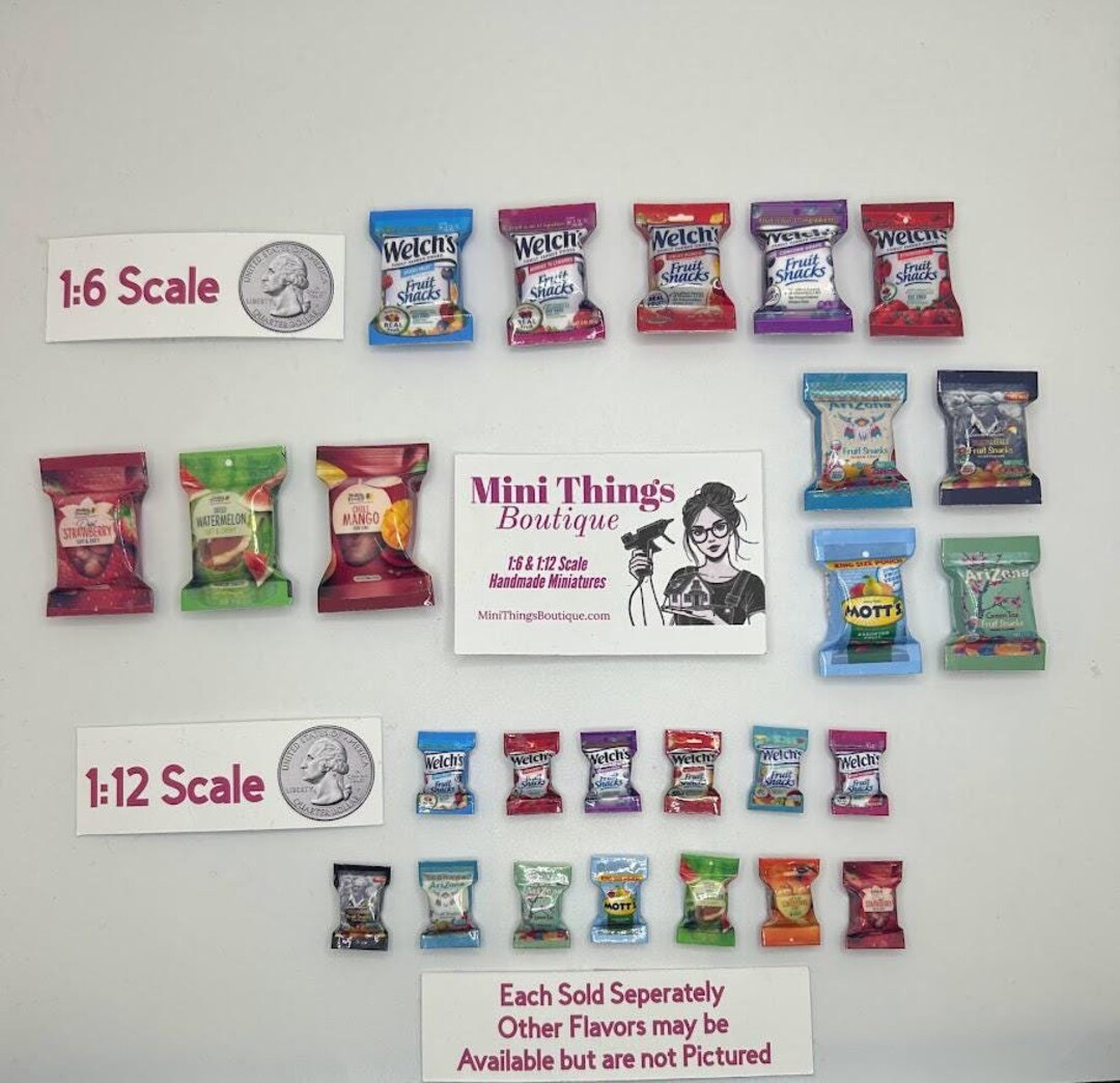 Mini Fruit Snack/ Dried Fruit Pretend Bags (each Sold Separately) - Etsy