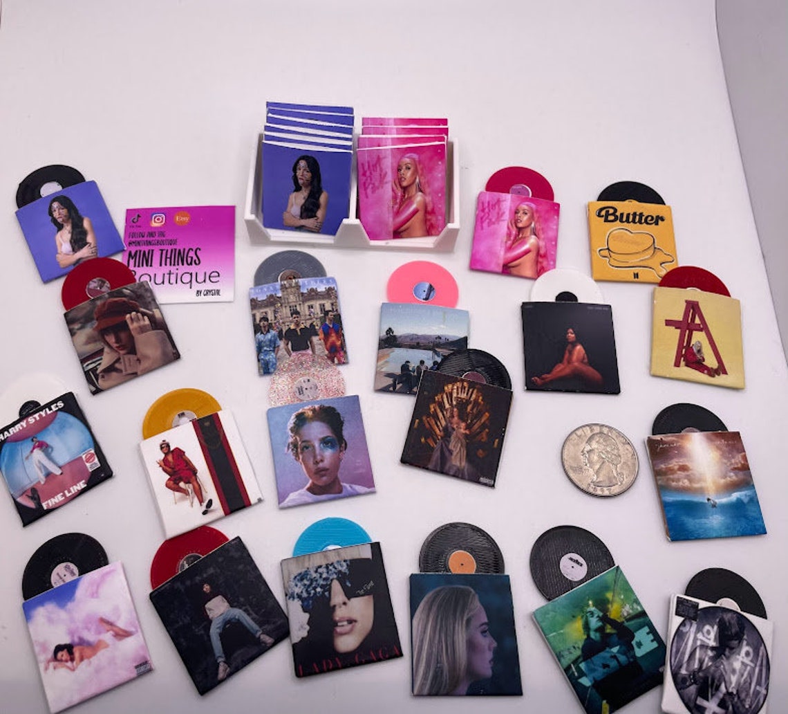 1:12 Scale Post 2000's Pop Record Albums With Pretend - Etsy