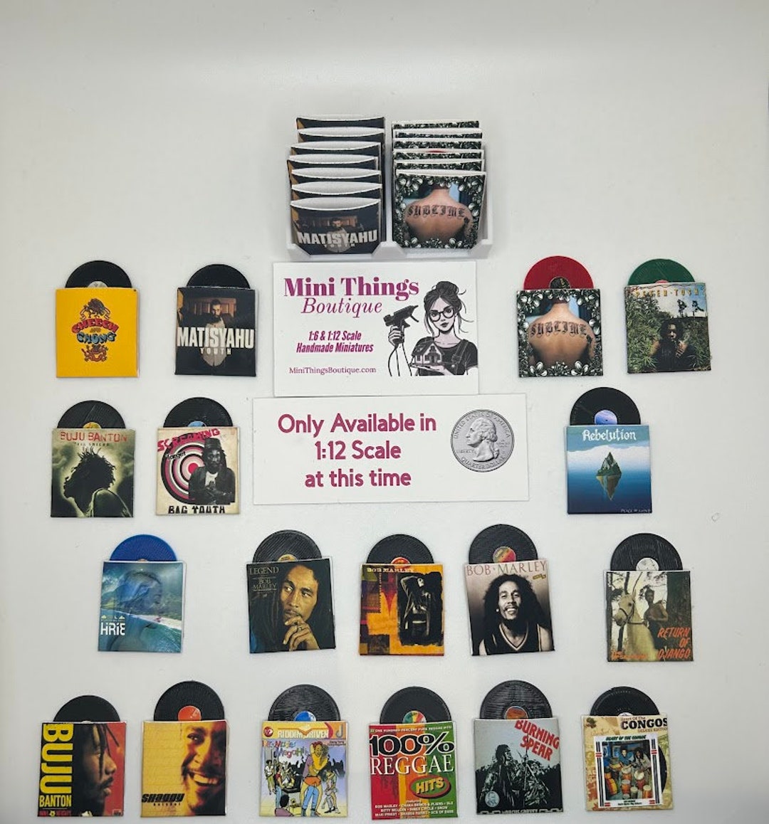 1:12 Scale Reggae Record Albums With Pretend Records Inside (each Sold ...