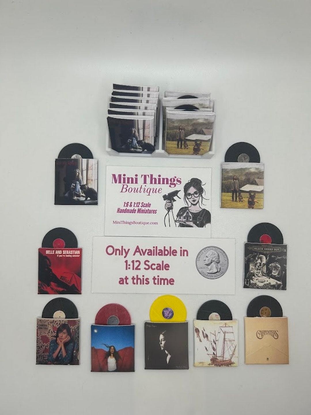 1:12 Scale Folk/indie Rock Mini Record Albums With Pretend Record ...