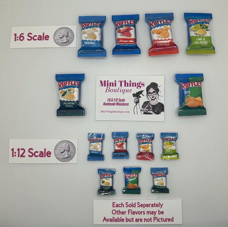 Mini Wavy Chip Bags Pretend (each Sold Separately) - Etsy
