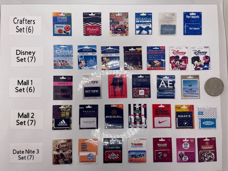 1:6 Mini Pretend Gift Cards That Hang - Etsy