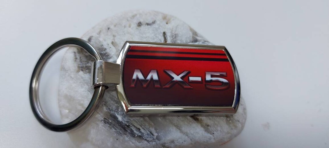 Mazda Mx-5 Metal Silver Chrome Keyring Key Fob Keychain Comes With Free ...