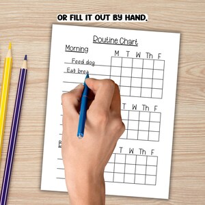 Kids Routine Chart Template - Editable & Printable - Etsy