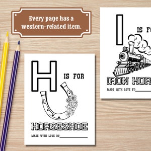Western Cowboy ABC Coloring Book for Baby Shower Game - Etsy