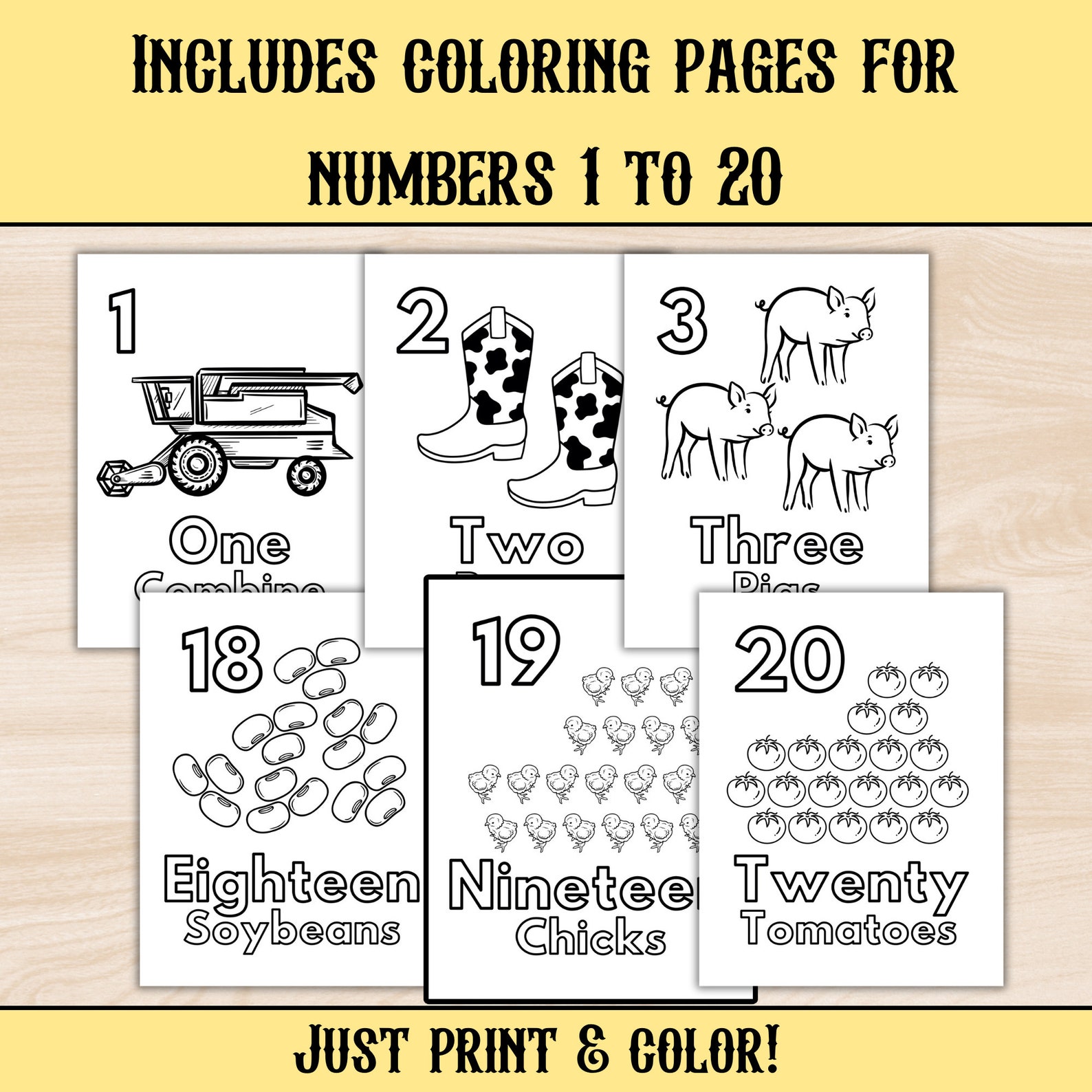 Farm Coloring & Activity Pages for Young Kids - Etsy