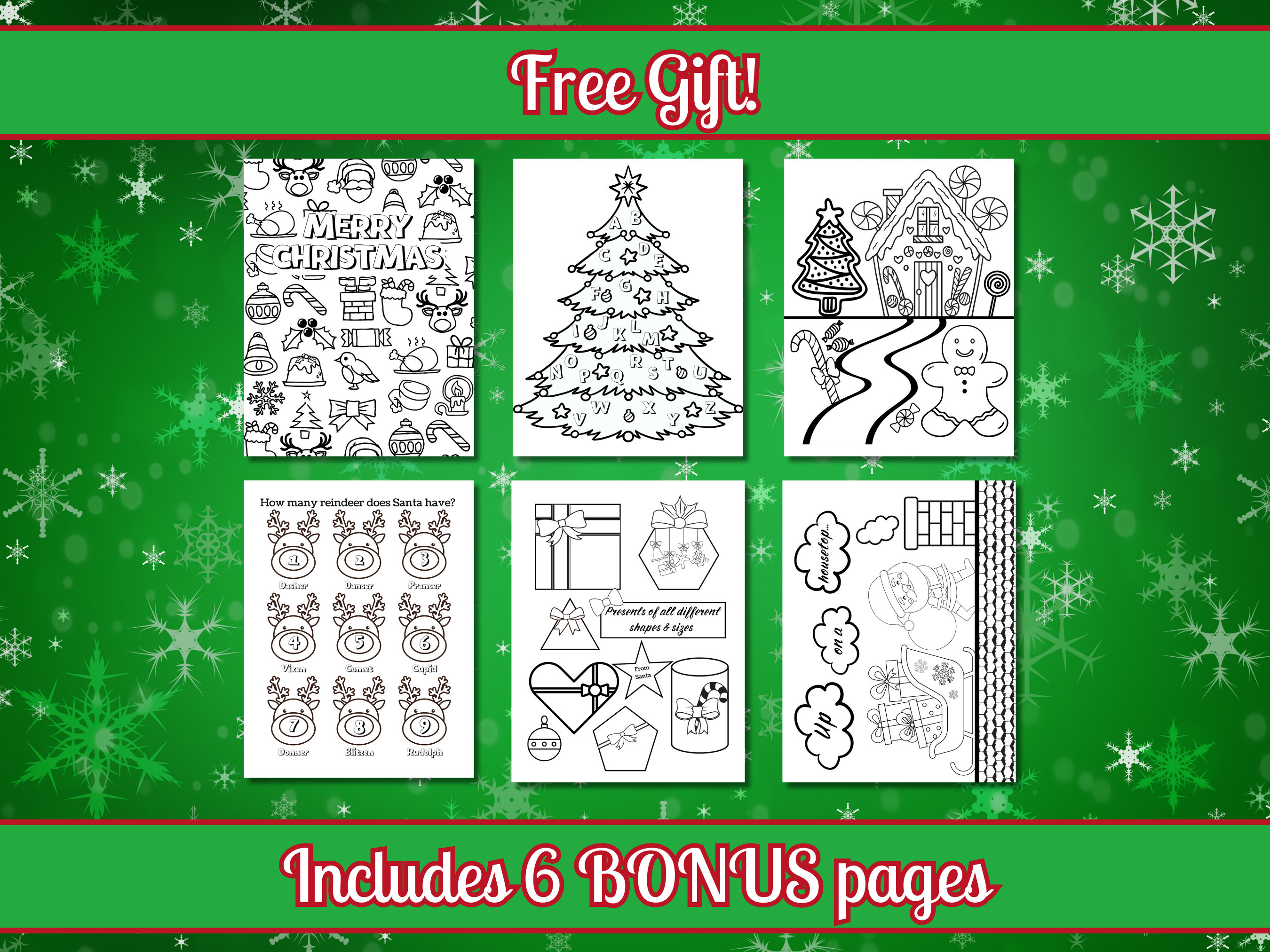 Christmas ABC Coloring Pages - Etsy