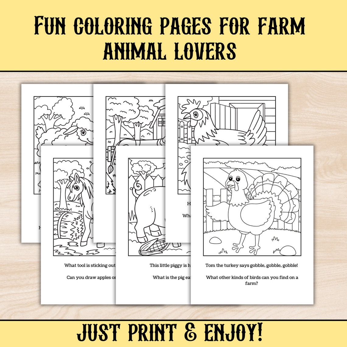 Farm Coloring & Activity Pages for Young Kids - Etsy