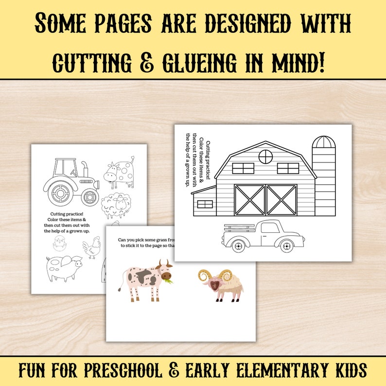 Farm Coloring & Activity Pages for Young Kids - Etsy