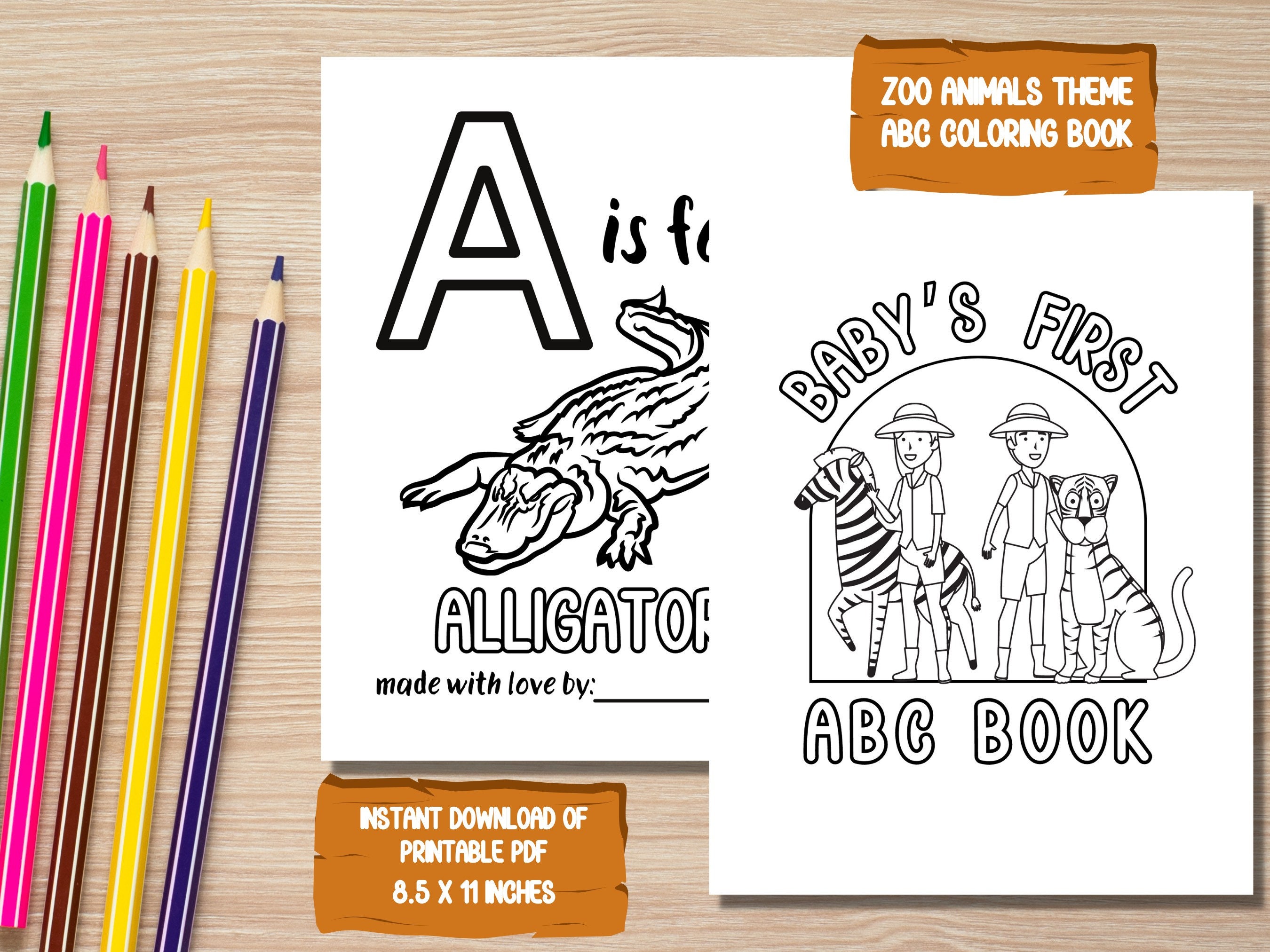 Zoo Animal Alphabet Coloring Pages