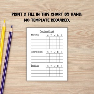 Kids Routine Chart Template - Editable & Printable - Etsy