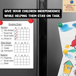 Kids Routine Chart Template - Editable & Printable - Etsy