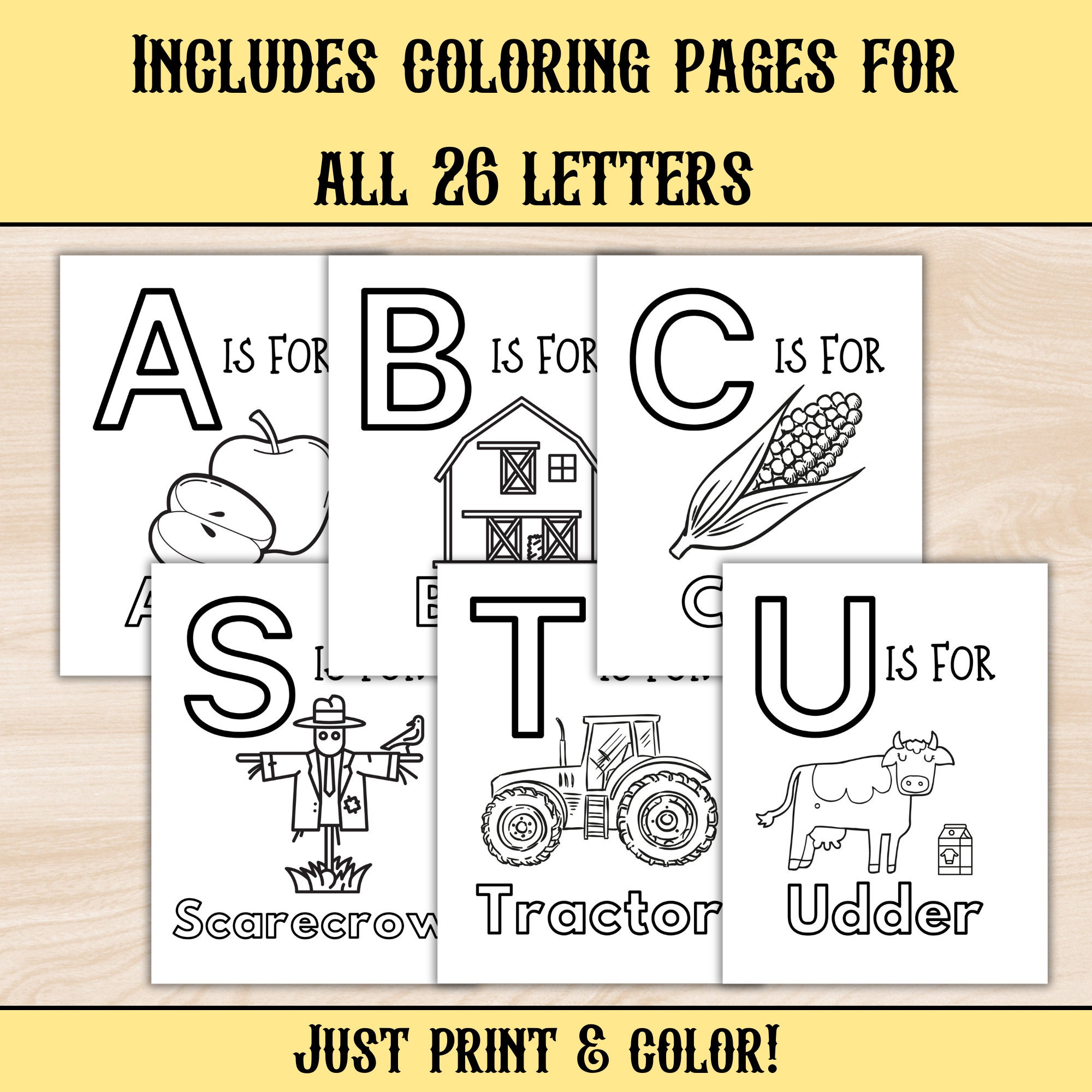 Farm Coloring & Activity Pages for Young Kids - Etsy