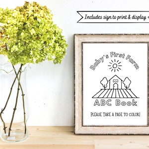 Cute Farm ABC Coloring Book for Baby Shower Game - Etsy