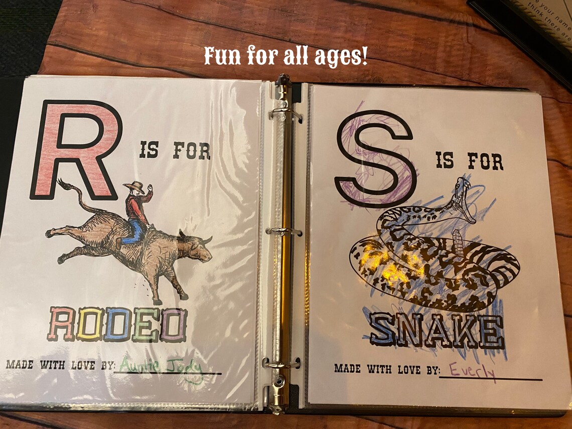 Western Cowboy ABC Coloring Book for Baby Shower - Etsy