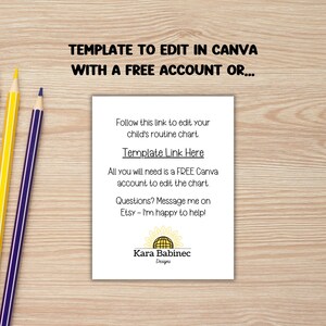 Kids Routine Chart Template - Editable & Printable - Etsy