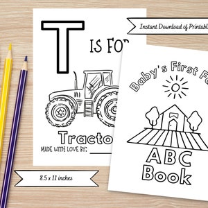 Cute Farm ABC Coloring Book for Baby Shower Game - Etsy