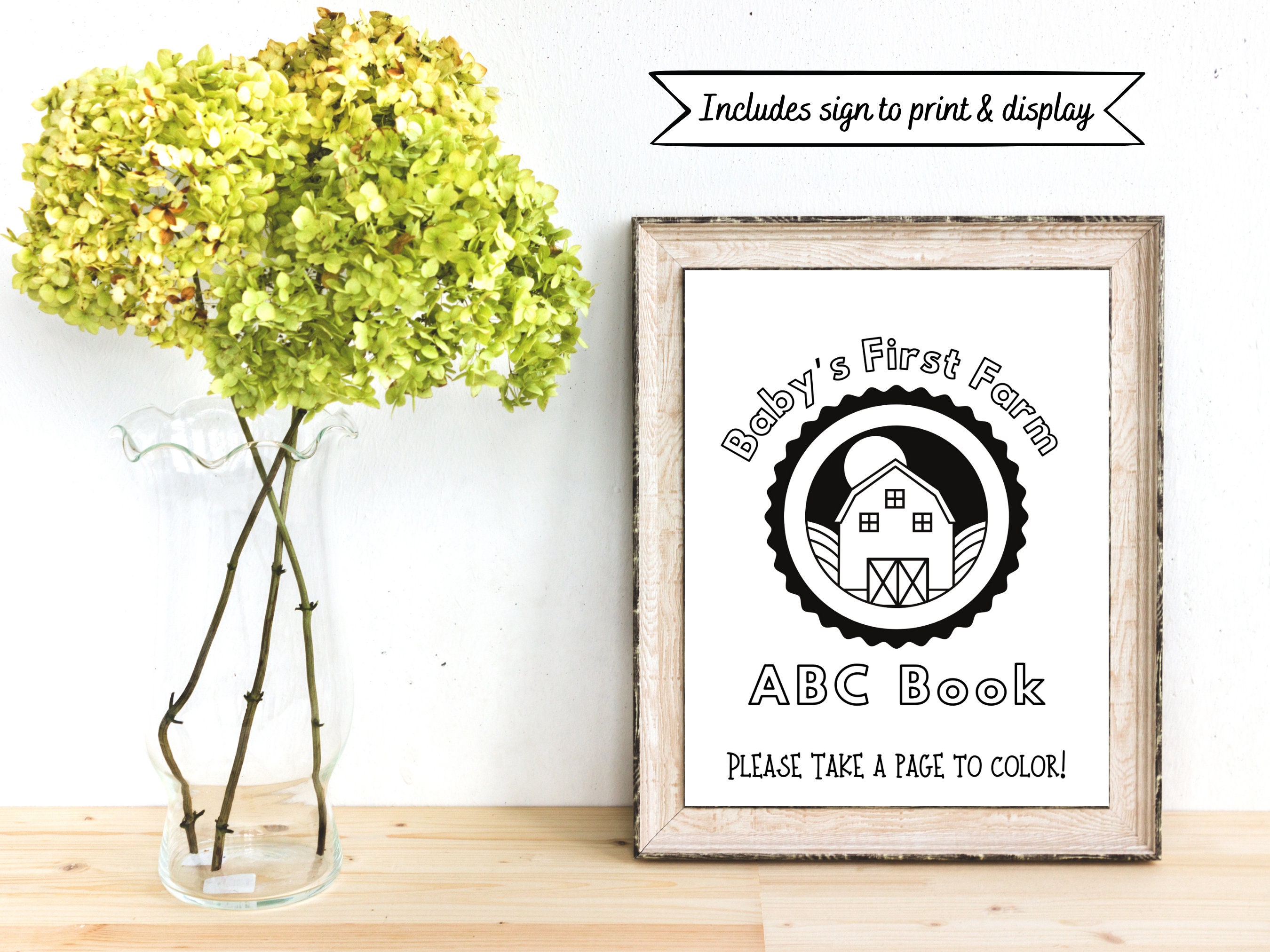 4x6 Printable Farm ABC Coloring Book for Baby Shower - Etsy
