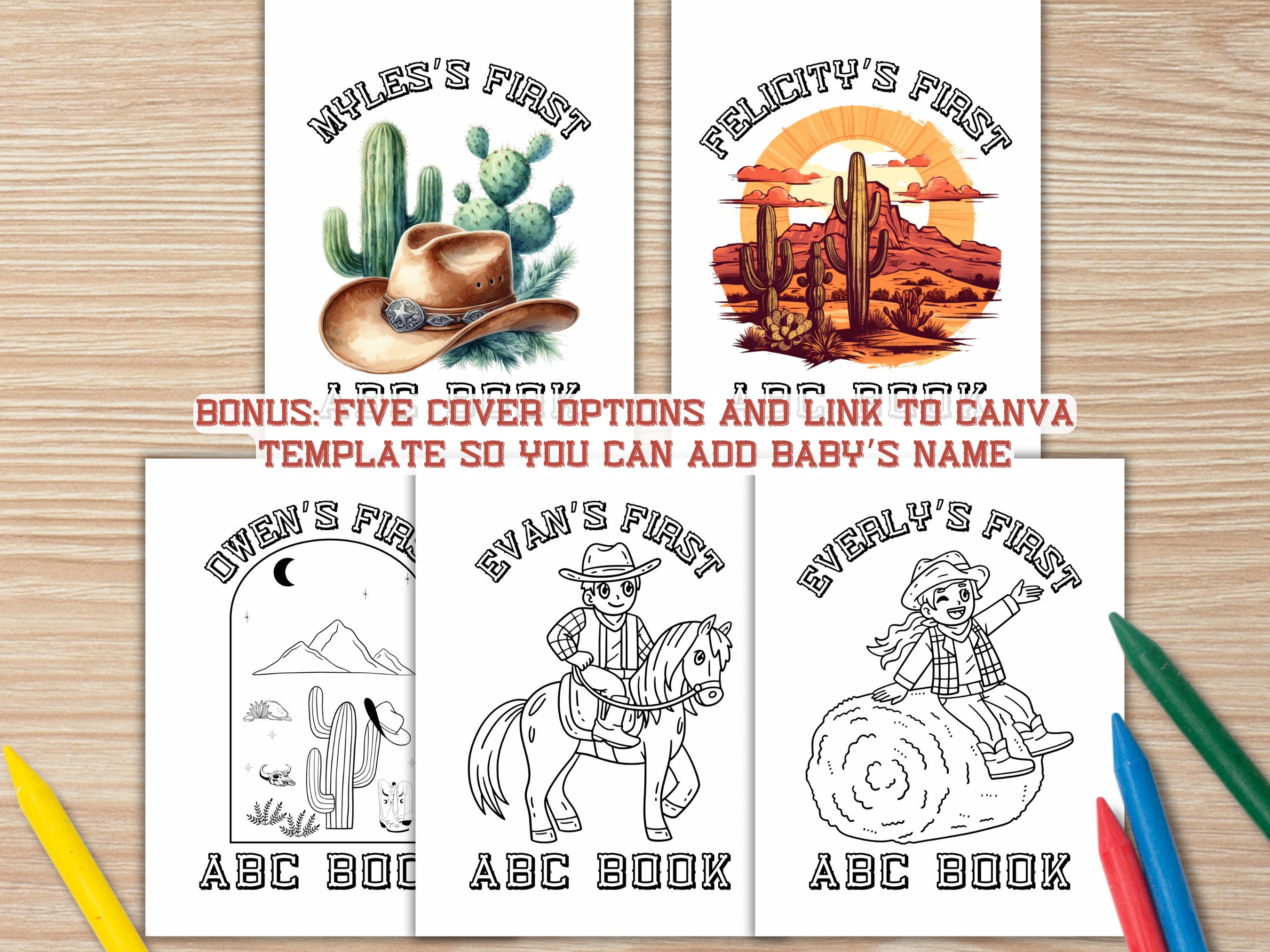 Western Cowboy ABC Coloring Book for Baby Shower Game - Etsy