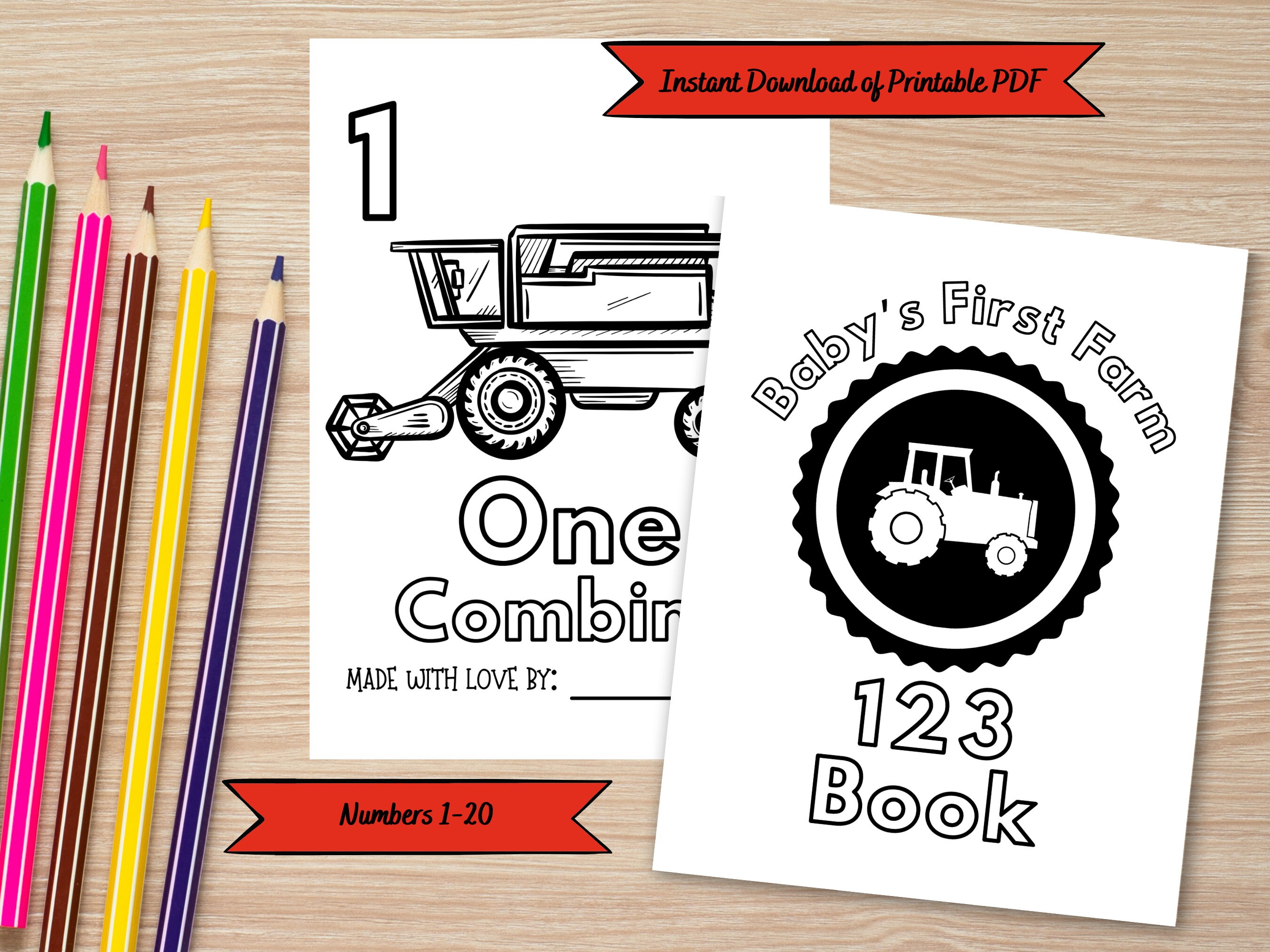 Farm ABC, 123, & Abc Coloring Book for Baby Shower Game - 75 Coloring ...