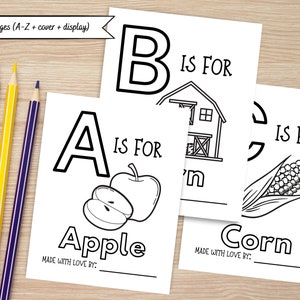 Farm ABC & 123 Coloring Book for Baby Shower Game and Guestbook ...
