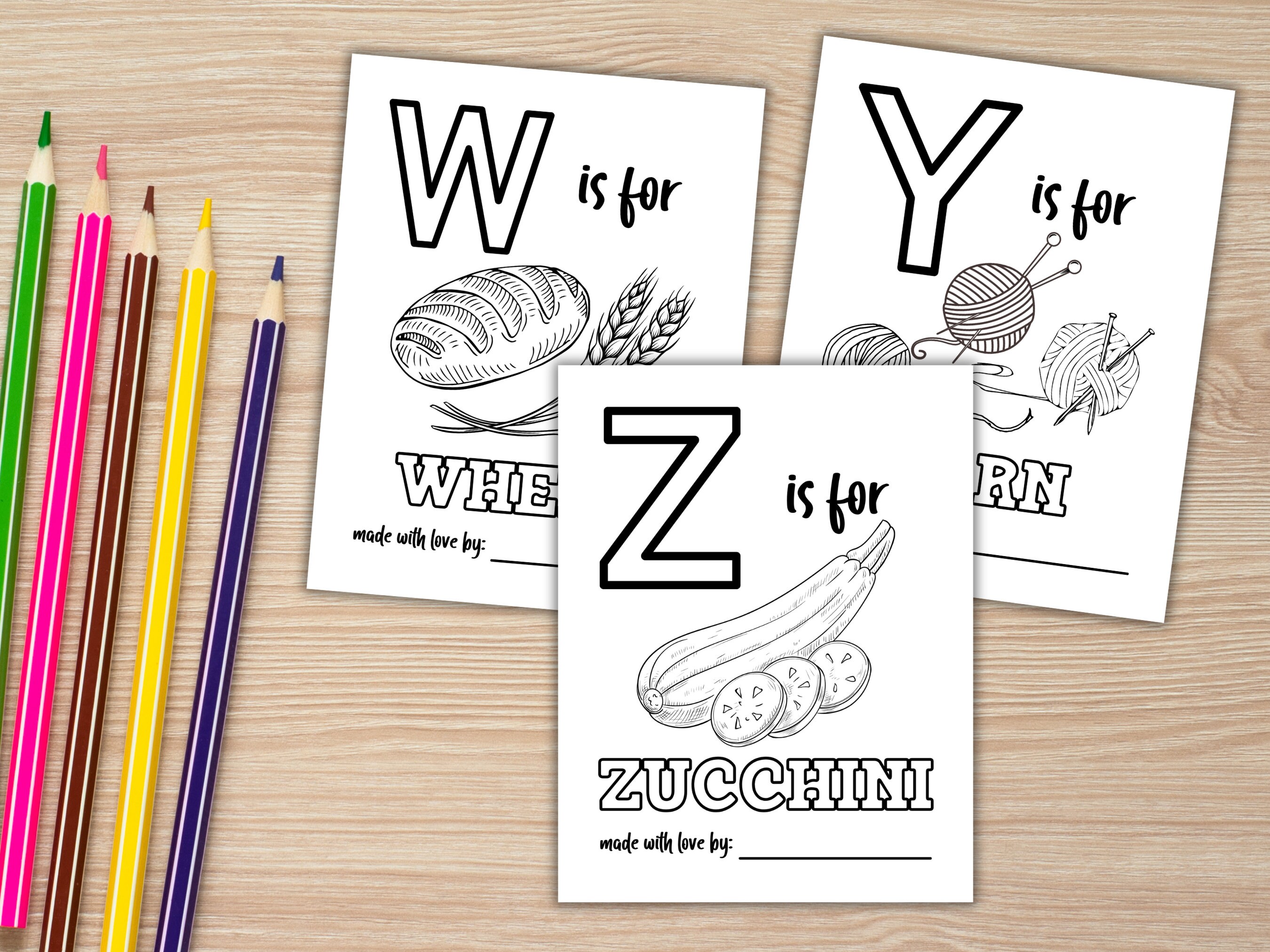 Farm ABC Coloring Book Guestbook for Baby Shower - Etsy