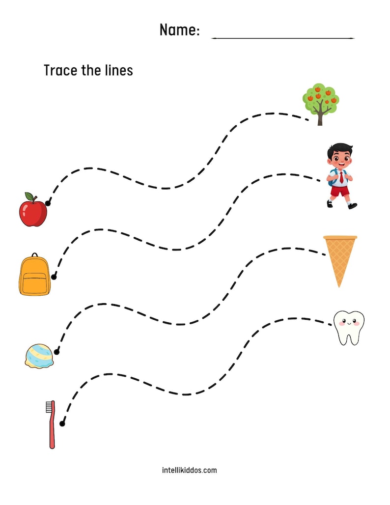 Trace the Lines Pre-writing Worksheets for Toddlers & Preschoolers – 16 ...