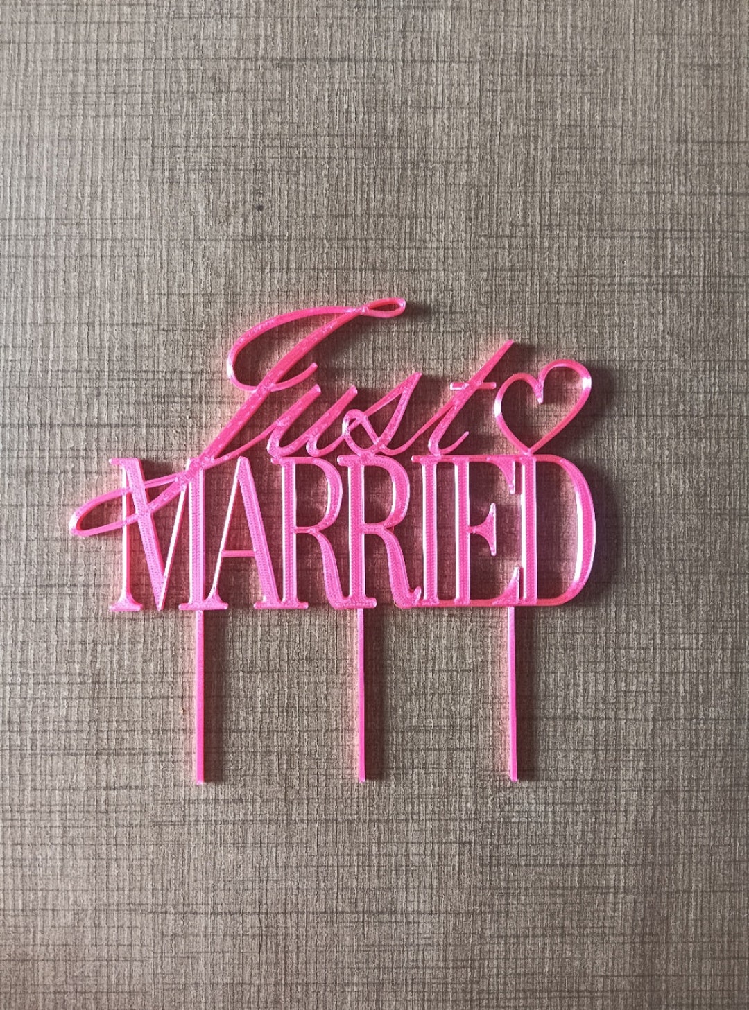 Just Married Cake Topper - Etsy