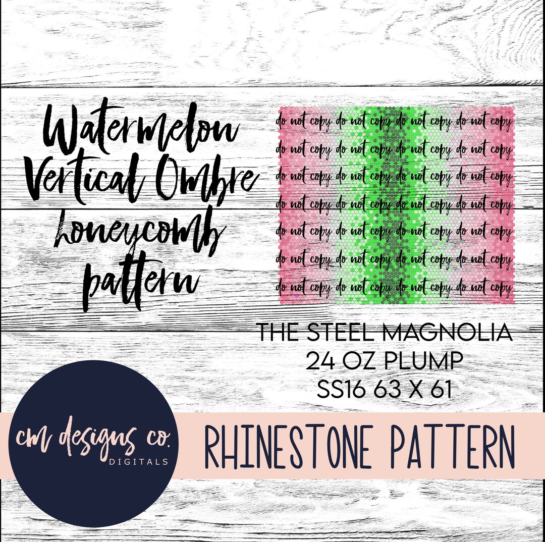 Watermelon Vertical Ombre Rhinestone Pattern_vertical Ombre Pattern ...