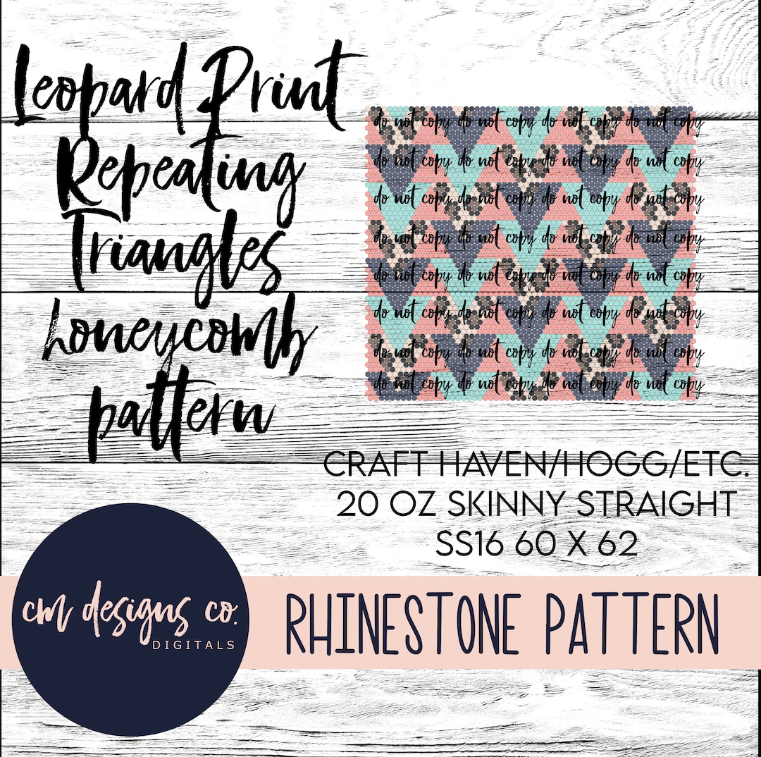 Leopard Print Repeating Triangle Rhinestone Pattern_rhinestone Pattern ...
