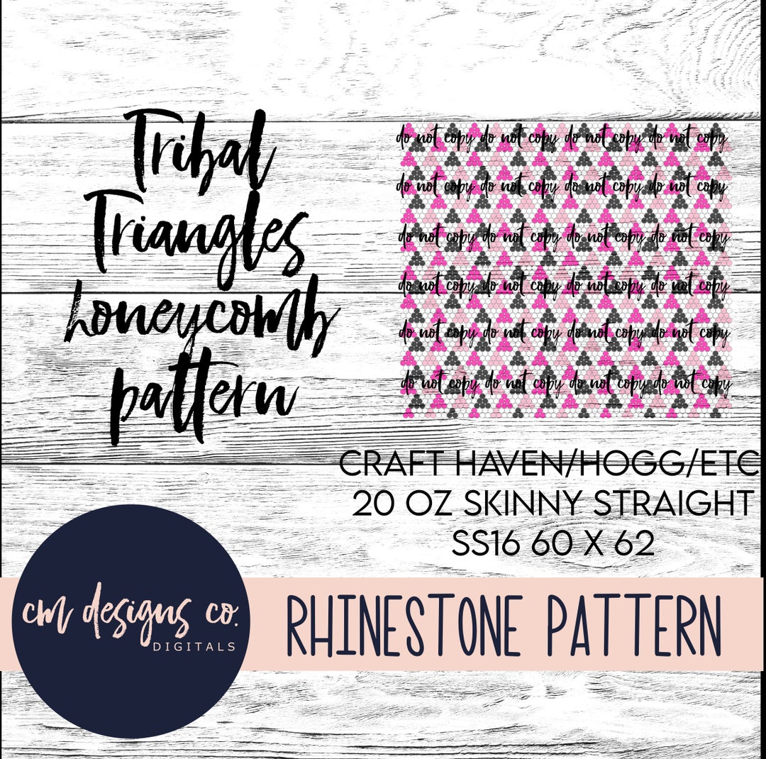 Tribal Triangle Rhinestone Pattern_aztec Rhinestone Pattern_ss16_20 Oz ...