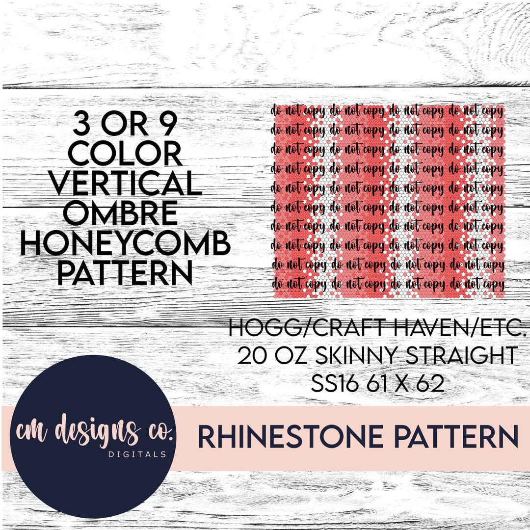 Vertical Ombre Rhinestone Pattern_vertical Ombre Pattern_3 or 9 Color Neon Ombre Pattern ...