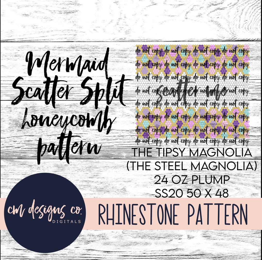 Mermaid Scatter Split Rhinestone Pattern_rhinestone Pattern_mermaid ...