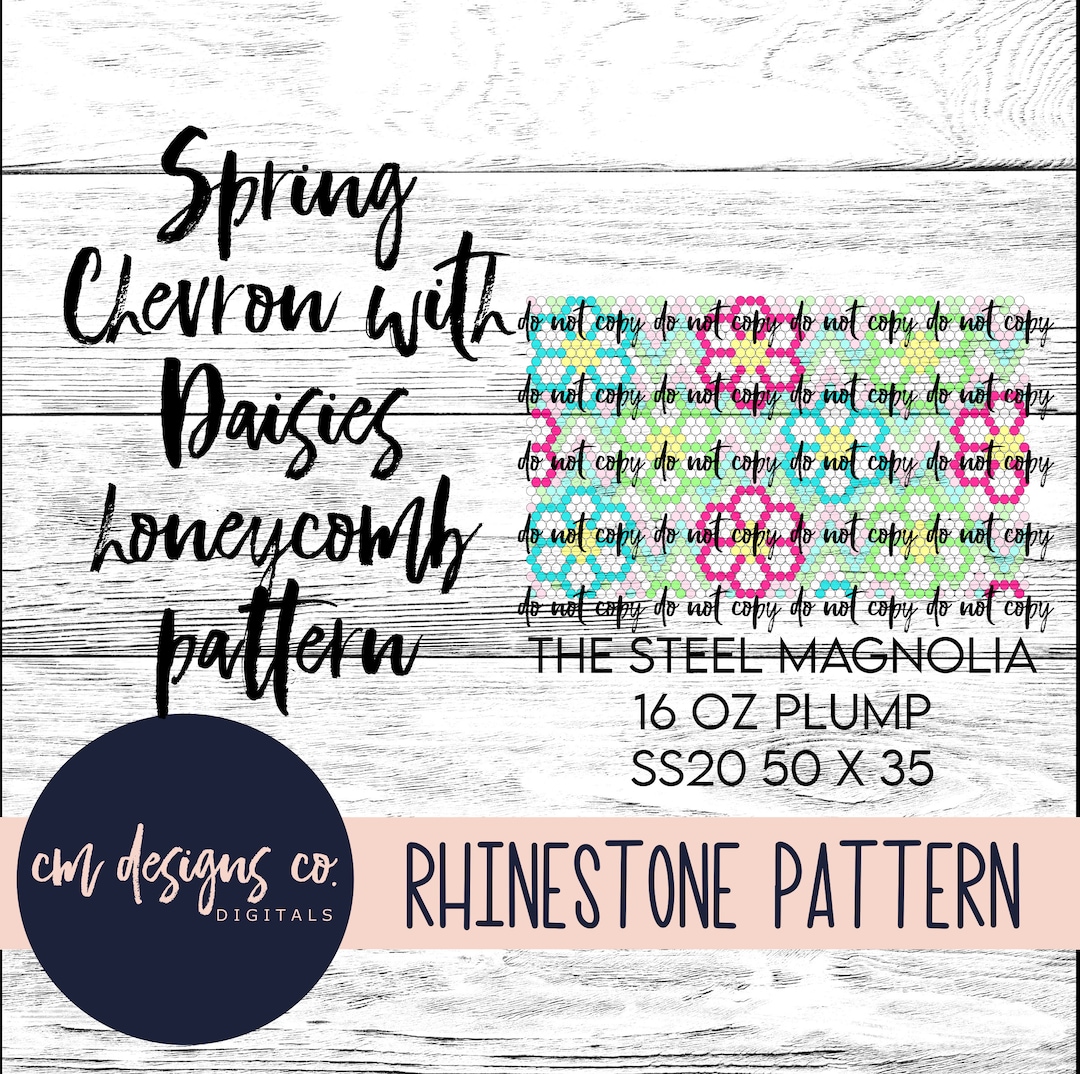 Spring Chevron With Daisies Rhinestone Pattern_rhinestone - Etsy