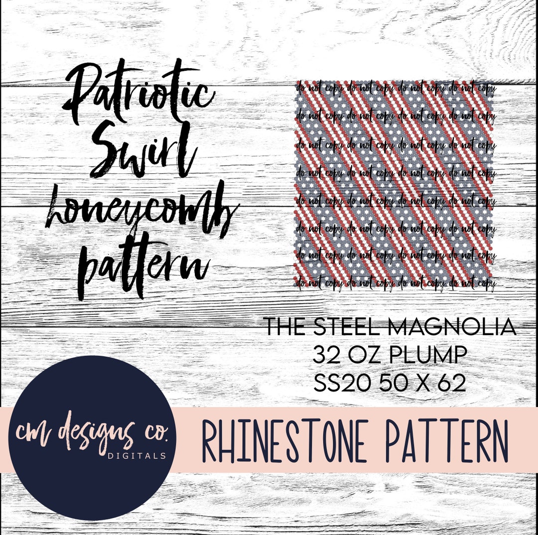 Patriotic Swirl Rhinestone Pattern_rhinestone Pattern_rhinestone ...