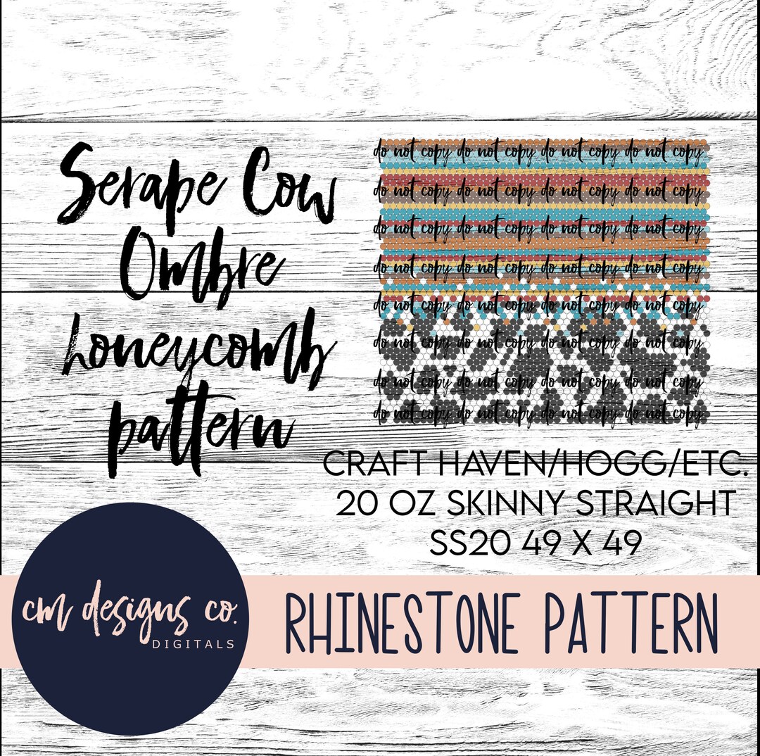 Serape Cow Ombre Rhinestone Pattern_cow Print Pattern_tumbler Pattern ...