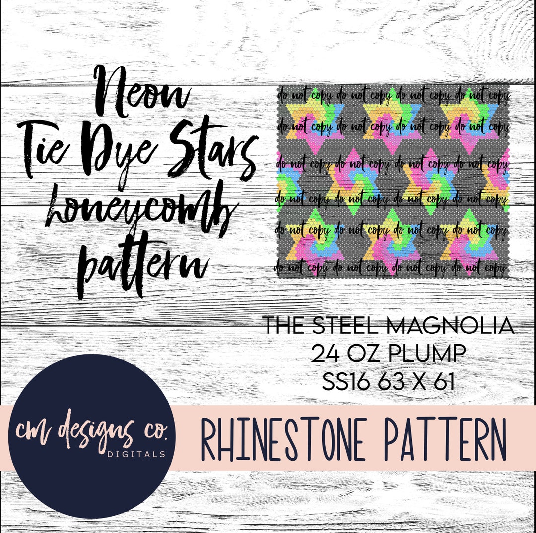 Tie Dye Neon Stars Rhinestone Pattern_rhinestone Pattern_rhinestone ...