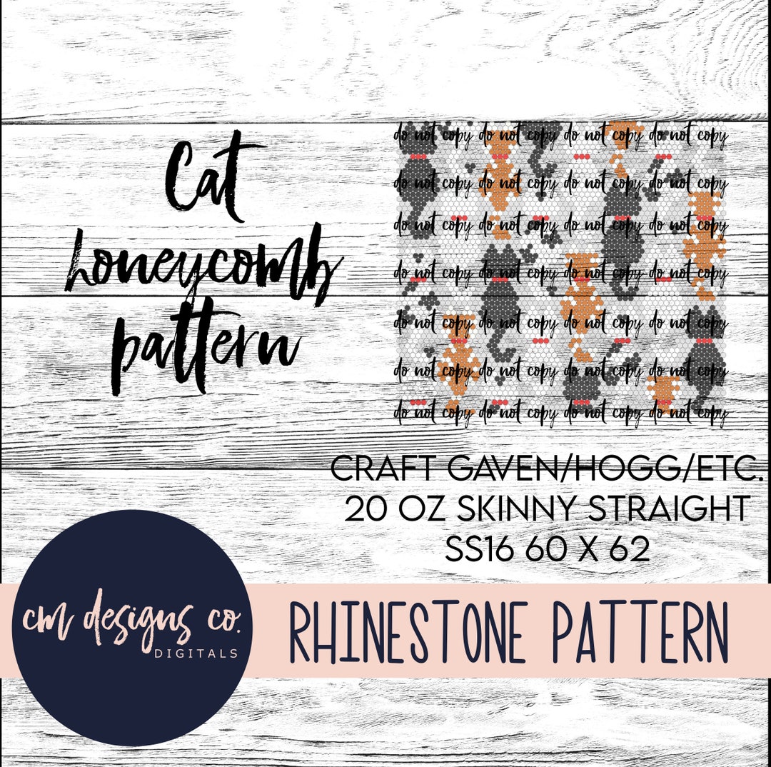 Cat Rhinestone Pattern_rhinestone Pattern_rhinestone Template_cat ...