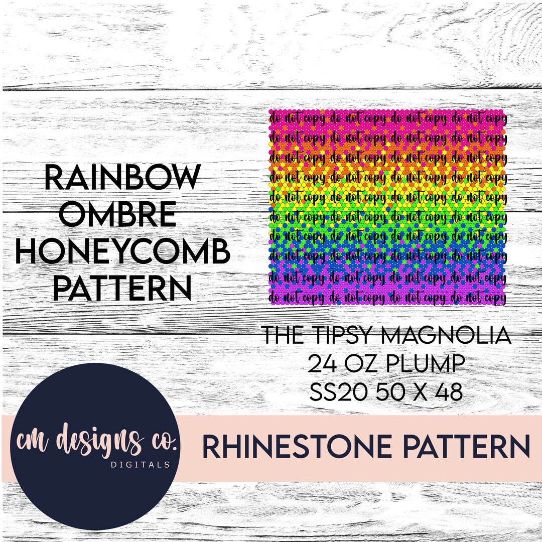 Rainbow Ombre Rhinestone Pattern_rhinestone Pattern_rhinestone Template ...