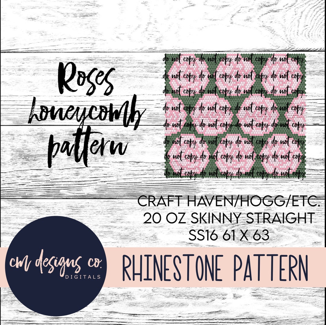 Roses Rhinestone Pattern_rhinestone Pattern_rhinestone Template_tumbler ...