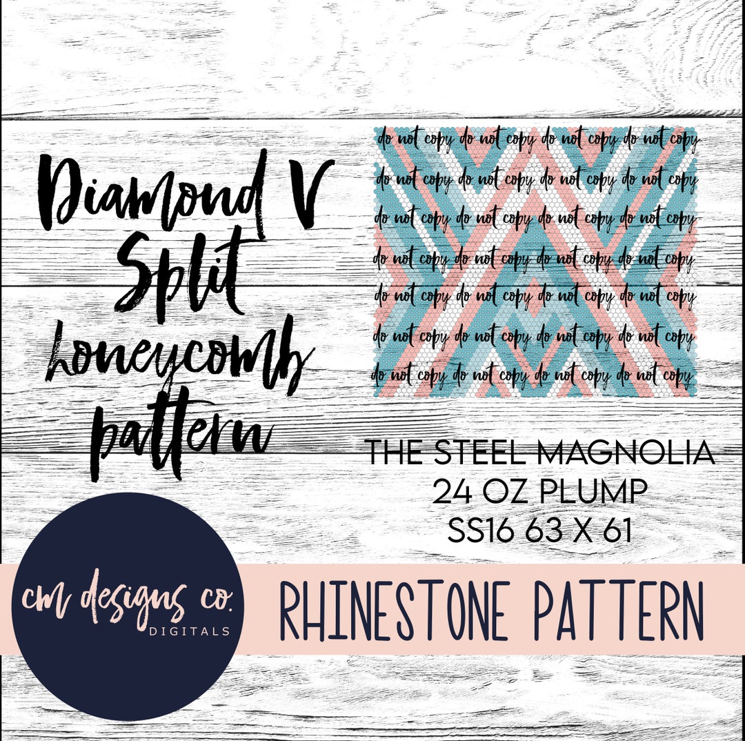 Diamond V Split Rhinestone Pattern_rhinestone Template_rhinestone ...