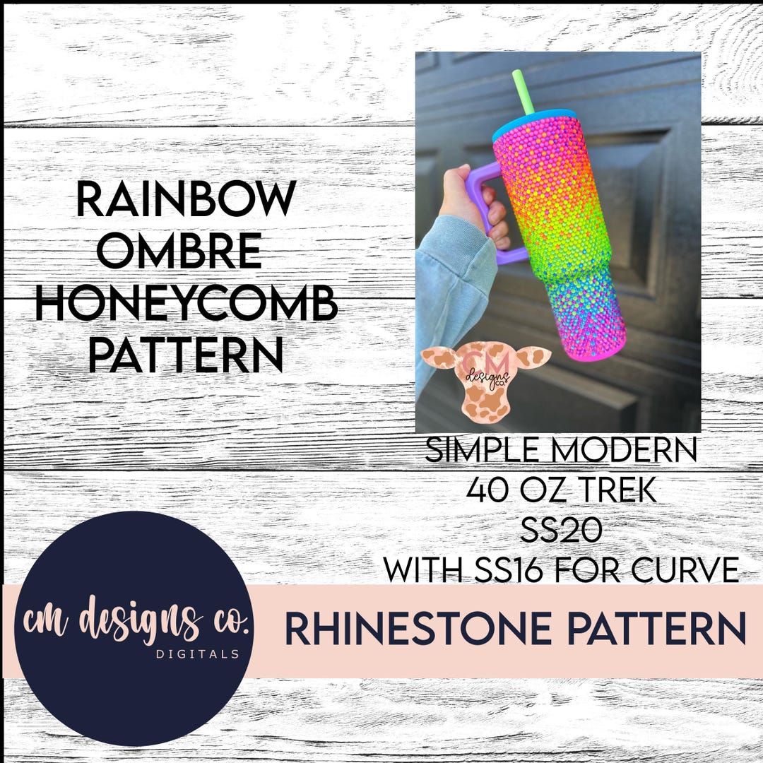 Rainbow Ombre Rhinestone Pattern_rhinestone Pattern_rhinestone Template ...