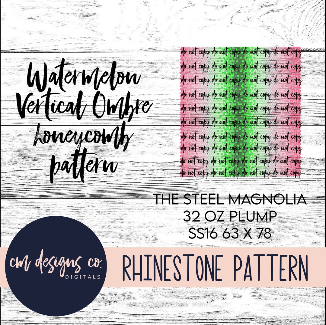 Watermelon Vertical Ombre Rhinestone Pattern_vertical Ombre Pattern ...