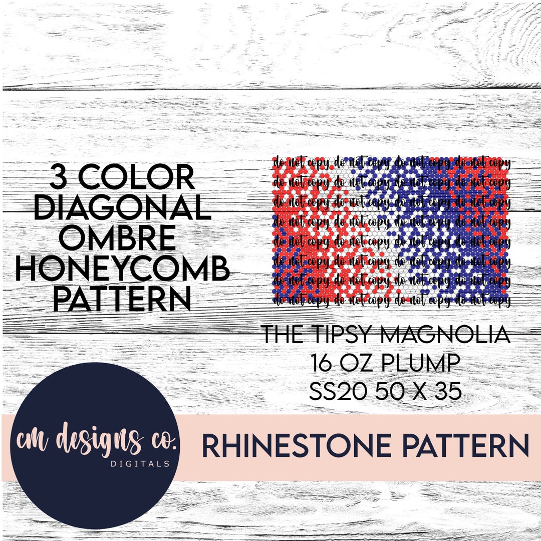 Diagonal Ombre Rhinestone Pattern_rhinestone Pattern_rhinestone ...