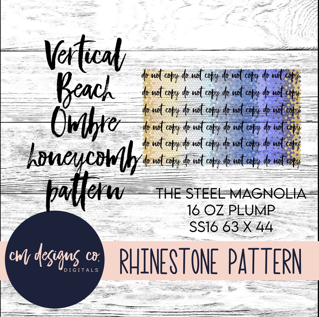 Vertical Beach Ombre Rhinestone Pattern_rhinestone Template_ss16_16 Oz ...